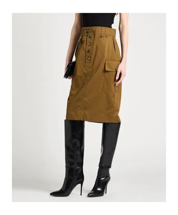 Saint Laurent Slim Fit Straight Cargo Skirt