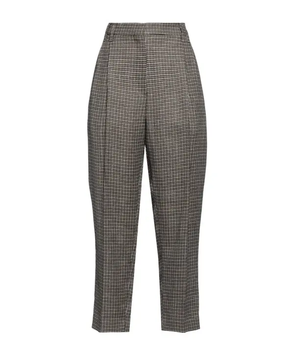 Brunello Cucinelli High-waisted Tweed Houndstooth Trousers