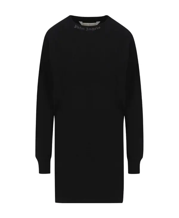 Palm Angels Logo Embellished Long-sleeved Dress