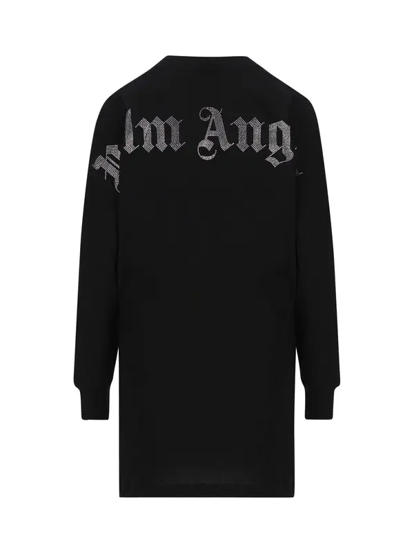 Palm Angels Logo Embellished Long-sleeved Dress