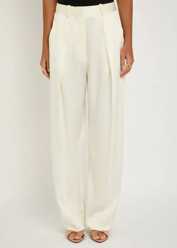 Victoria Beckham Wide-leg Crepe De Chine Trousers