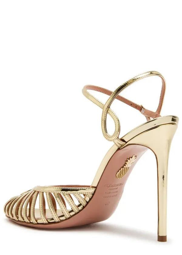 AQUAZZURA Sweet Surrender 105 Metallic Leather Pumps