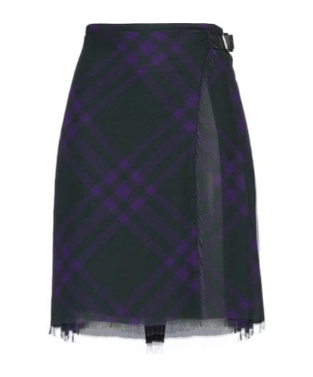 Burberry Checked Mini Skirt With Ribbon Detail