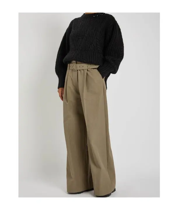 Simone Rocha Belted Cotton-blend Poplin Trousers
