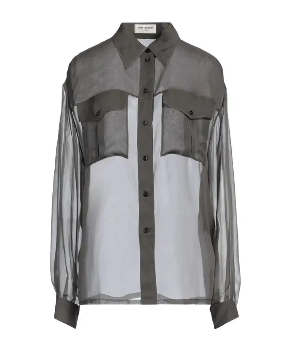 Saint Laurent Classic Collar Long Sleeve Shirt With Chest Pockets