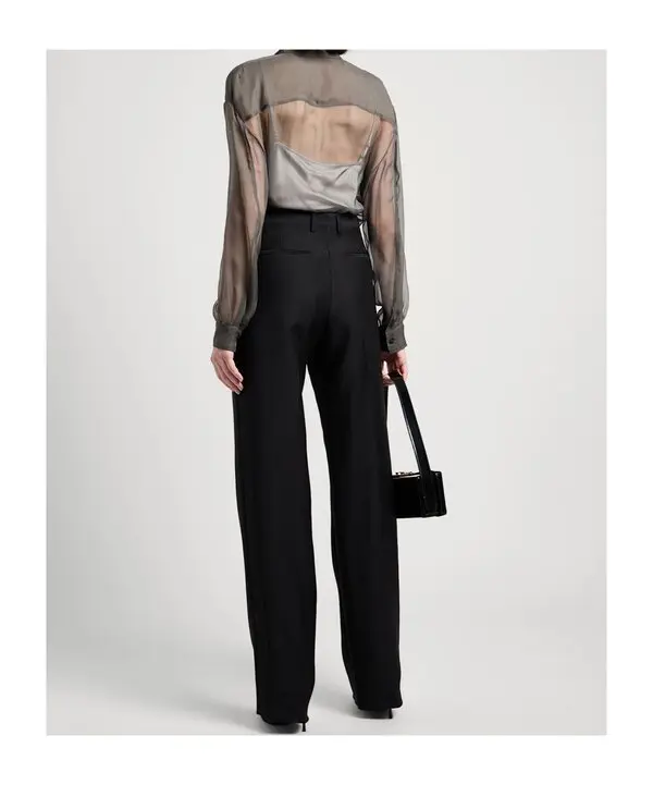 Saint Laurent Classic Collar Long Sleeve Shirt With Chest Pockets