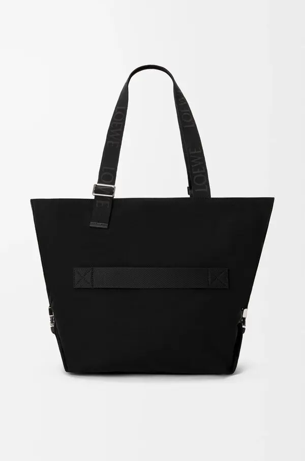 Loewe Flex Zipped Tote In Canvas And Suede