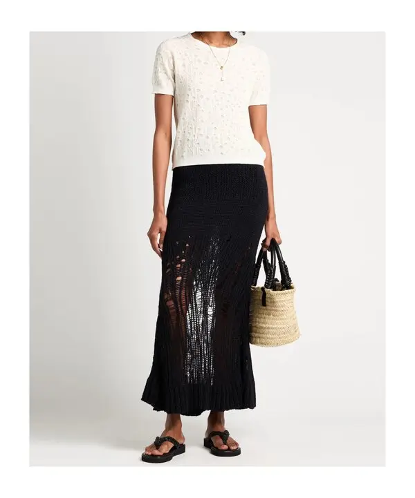 Chloé Hollow Knit Flare Skirt