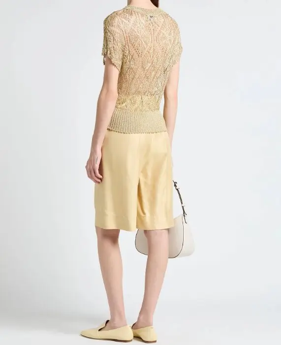 GANNI Open-knit Short Sleeve Jumper