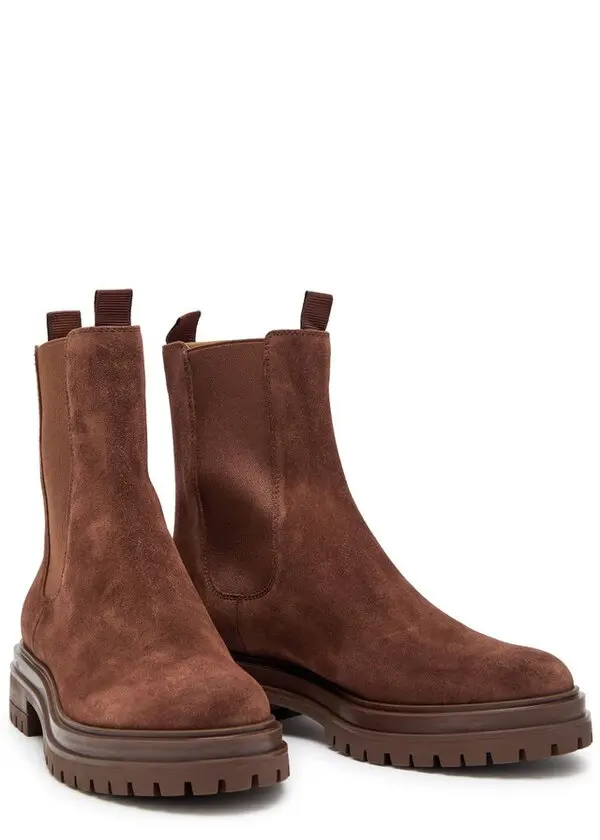 GIANVITO ROSSI Chester Suede Chelsea Boots - Brown
