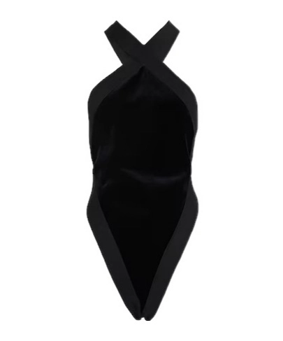 Saint Laurent Velvet Halter Sleeveless Jumpsuit