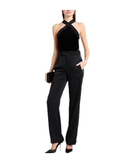 Saint Laurent Velvet Halter Sleeveless Jumpsuit