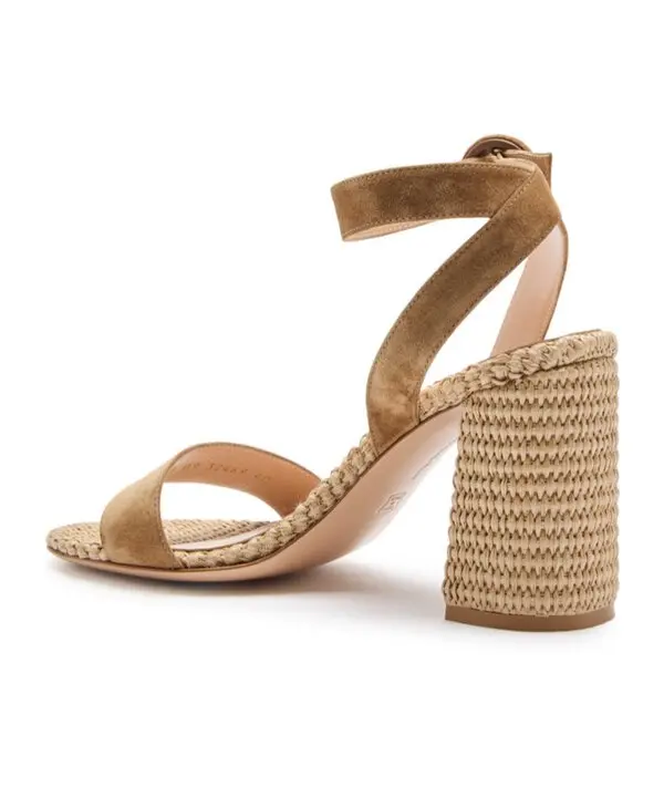 GIANVITO ROSSI Luana 90 Raffia And Suede Sandals