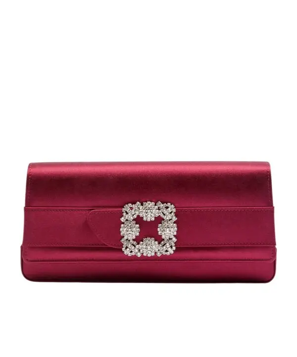 Manolo Blahnik Satin Clutch - Gray