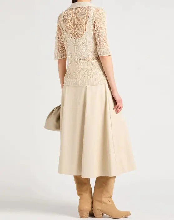 GANNI V-neck Short Sleeve Knit Jumper