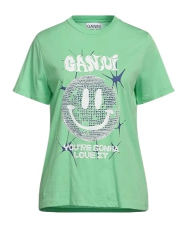 GANNI Printed Logo T-shirt - Green