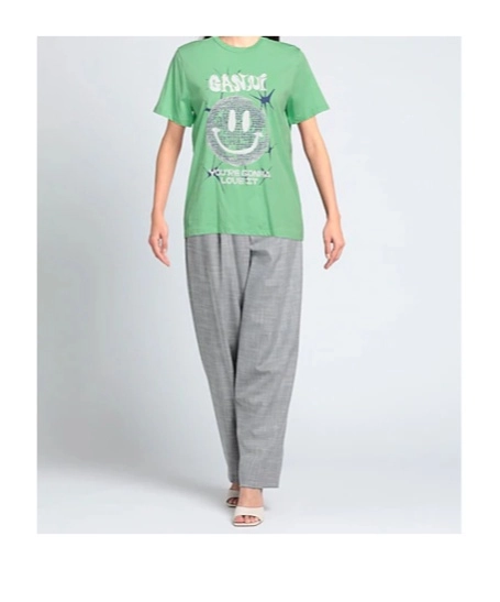 GANNI Printed Logo T-shirt - Green