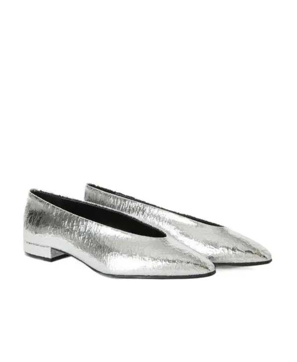 Loro Piana Rebecca Crack-texture Ballet Flats