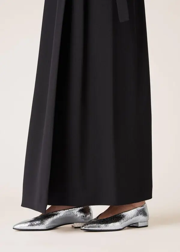 Loro Piana Rebecca Crack-texture Ballet Flats