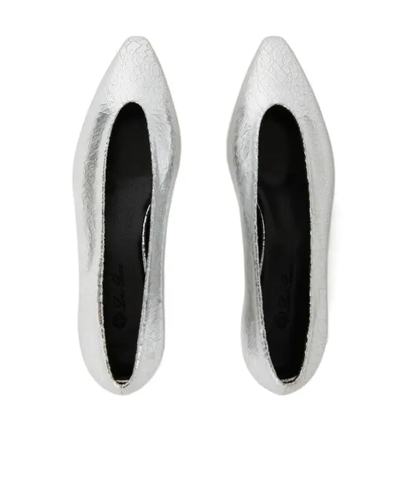 Loro Piana Rebecca Crack-texture Ballet Flats