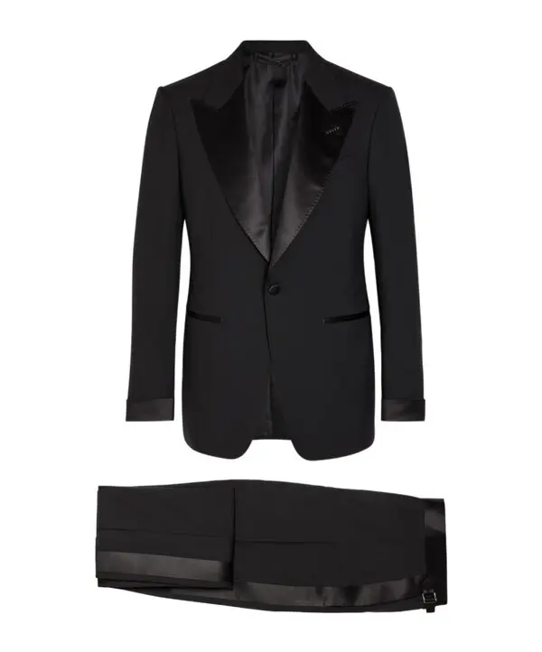 TOM FORD Shelton Satin-trimmed Wool Evening Suit