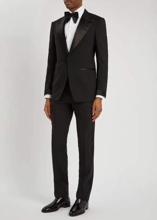 TOM FORD Shelton Satin-trimmed Wool Evening Suit