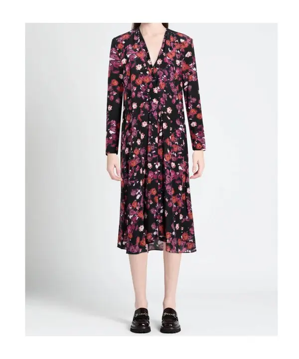 Isabel Marant Étoile Floral Print V-neck Long Sleeve Dress