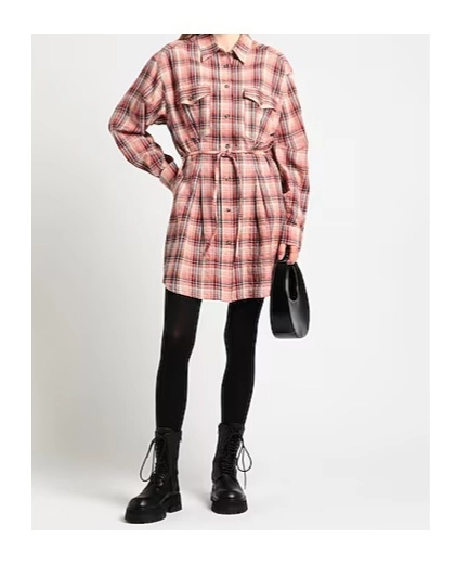 Isabel Marant Étoile Tartan Pattern Buttoned Shirt Dress