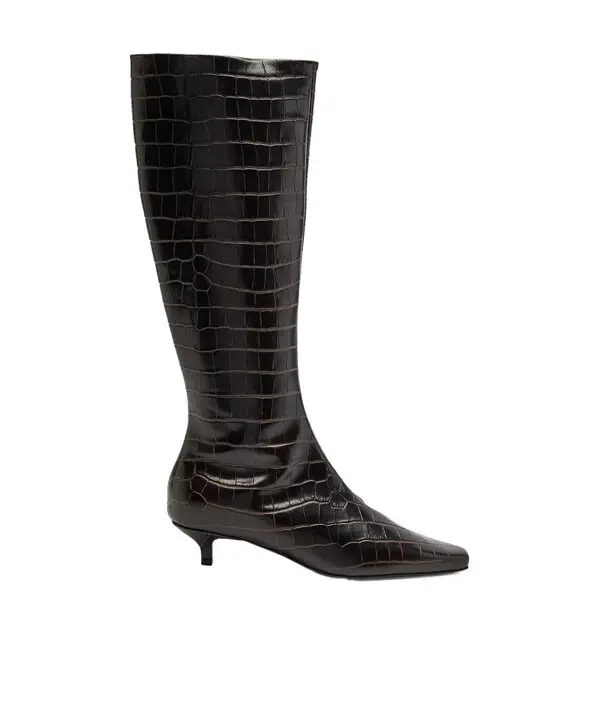 TOTEME Crocodile-effect Leather Knee-high Boots