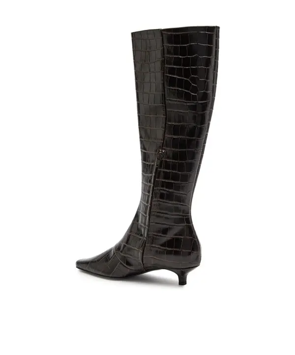 TOTEME Crocodile-effect Leather Knee-high Boots