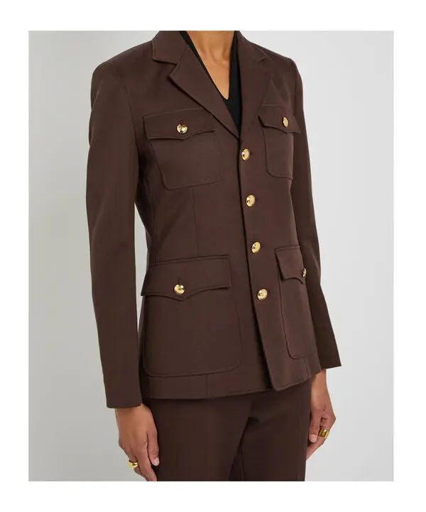 NILI LOTAN Wool Long-sleeved Casual Jacket