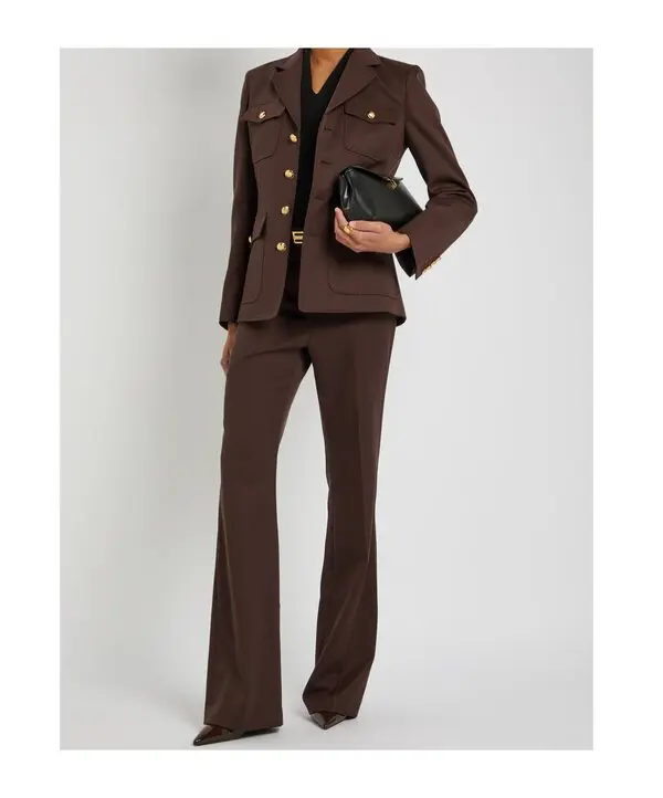 NILI LOTAN Wool Long-sleeved Casual Jacket