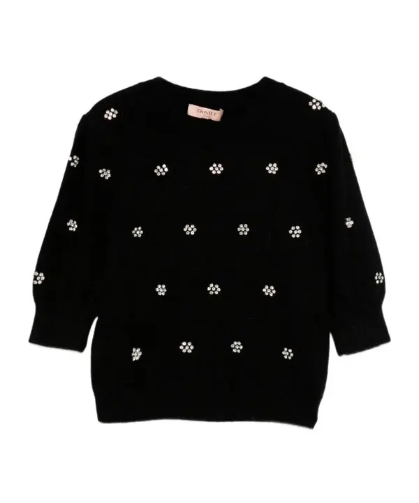 TWINSET Embellished Knitted Sweater