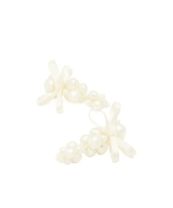 Simone Rocha Petite Bow Faux Pearl-embellished Earrings