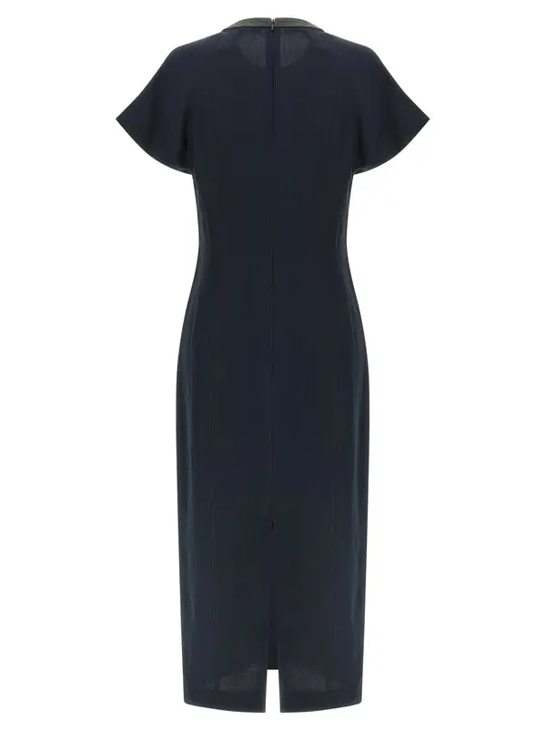 Brunello Cucinelli Monili Embellished Short Sleeve Dress