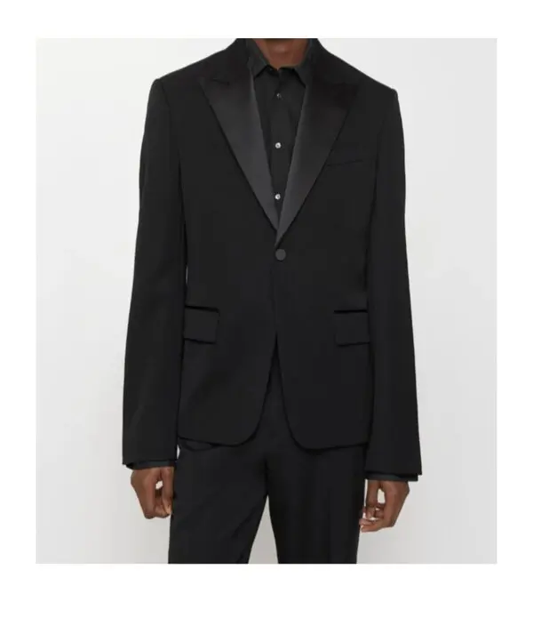 Burberry Grain De Poudre Wool Tuxedo Jacket