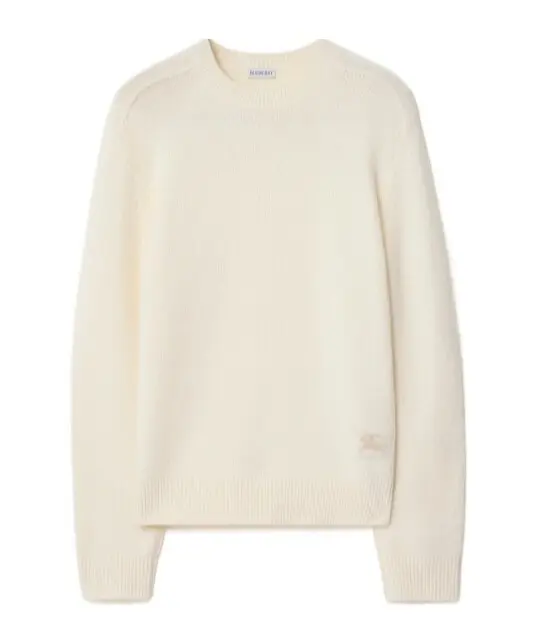 Burberry Cashmere Crew Neck Sweater With Equestrian Knight Design