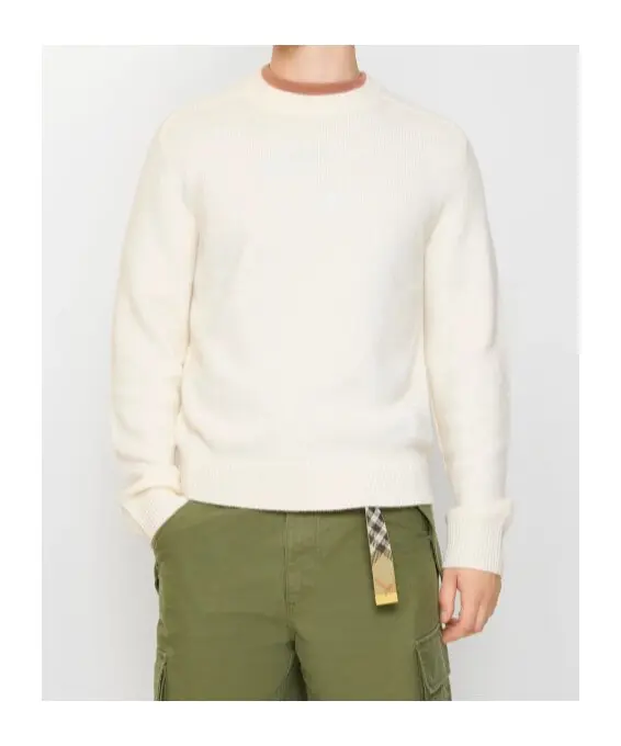 Burberry Cashmere Crew Neck Sweater With Equestrian Knight Design