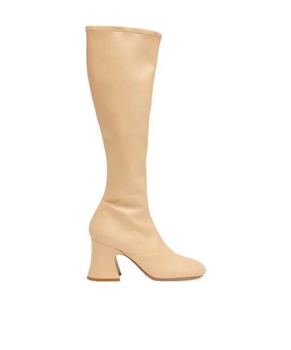 Chloé Janis Leather Knee-high Boots - Nude