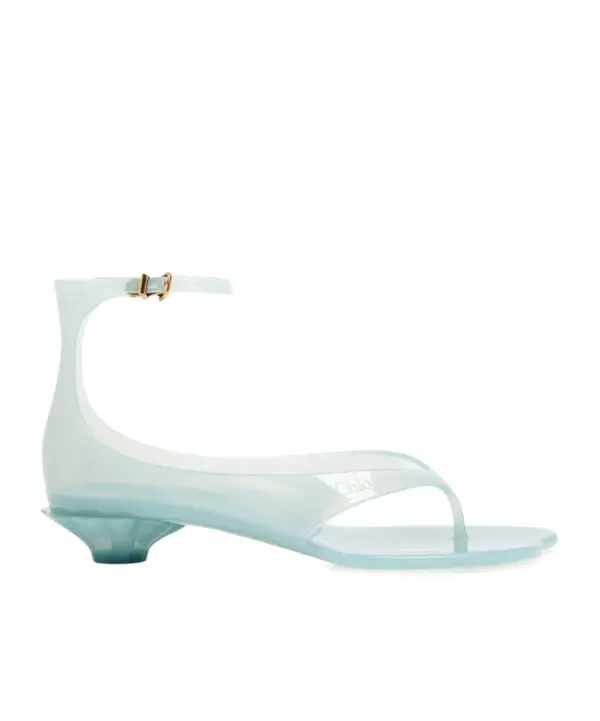 Chloé Jelly Thong Sandals With Sculpted Heel