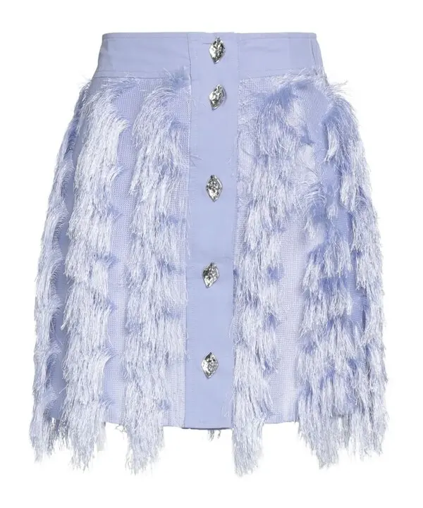 GANNI Solid Color Tassel Straight Midi Skirt