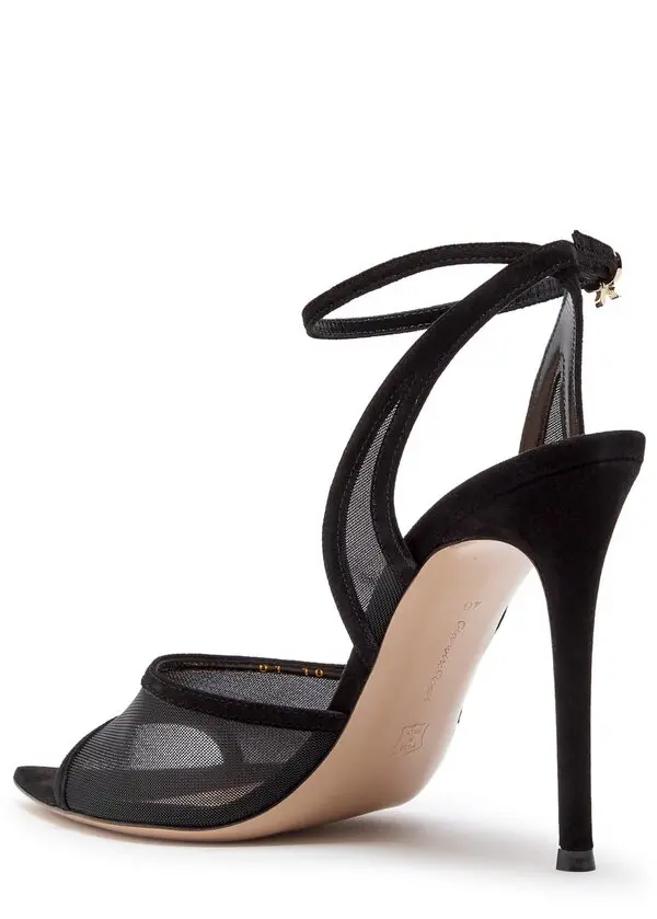 GIANVITO ROSSI Mesh High-heeled Sandals - Black