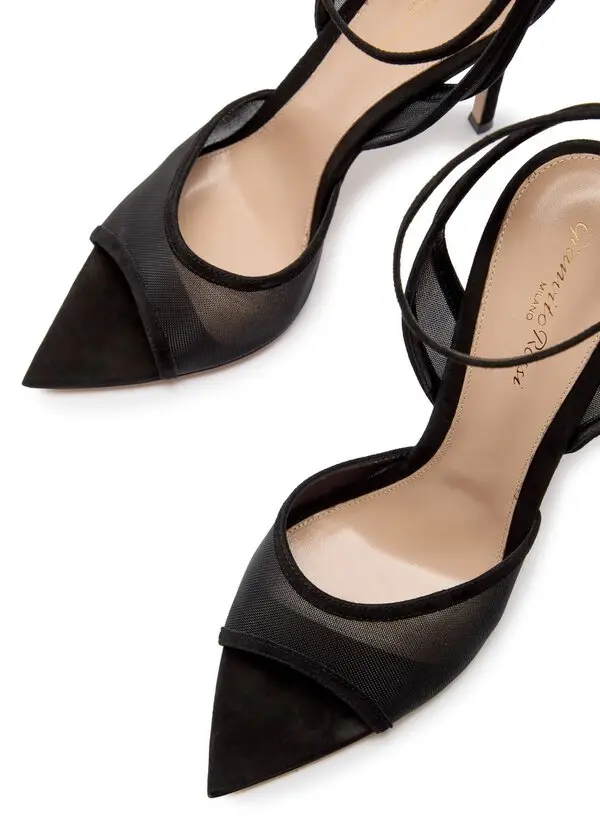 GIANVITO ROSSI Mesh High-heeled Sandals - Black