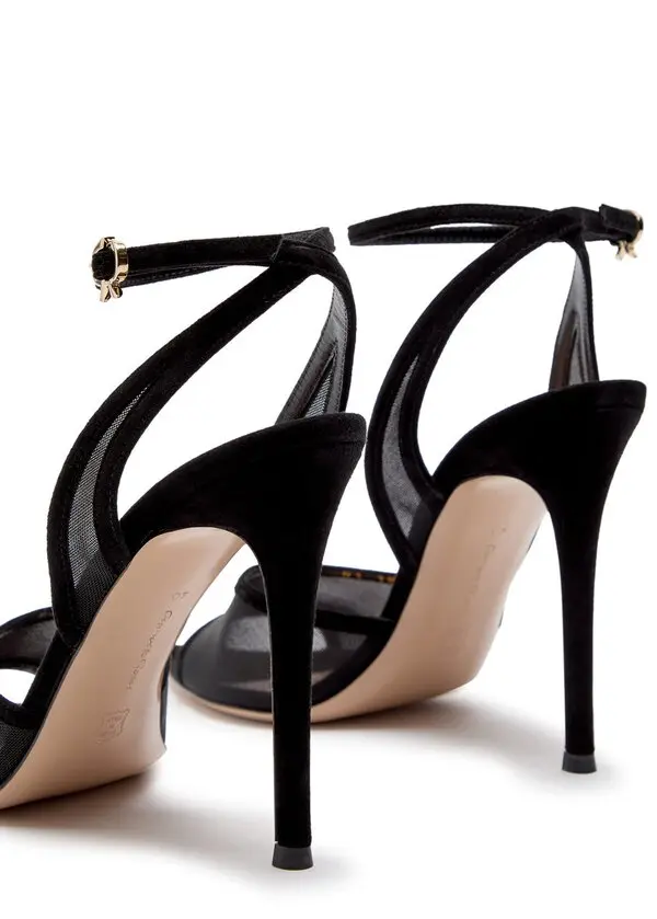 GIANVITO ROSSI Mesh High-heeled Sandals - Black