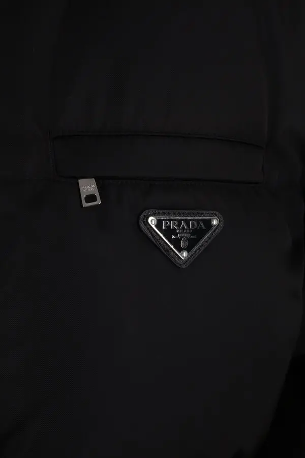 Prada Belted Puffer Jacket With Triangle Logo