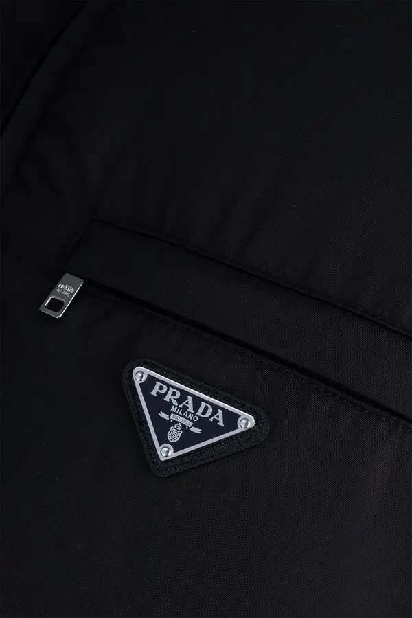 Prada Belted Puffer Jacket With Triangle Logo