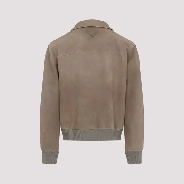 Prada Long Sleeve Button-up Jacket With Lapel Collar