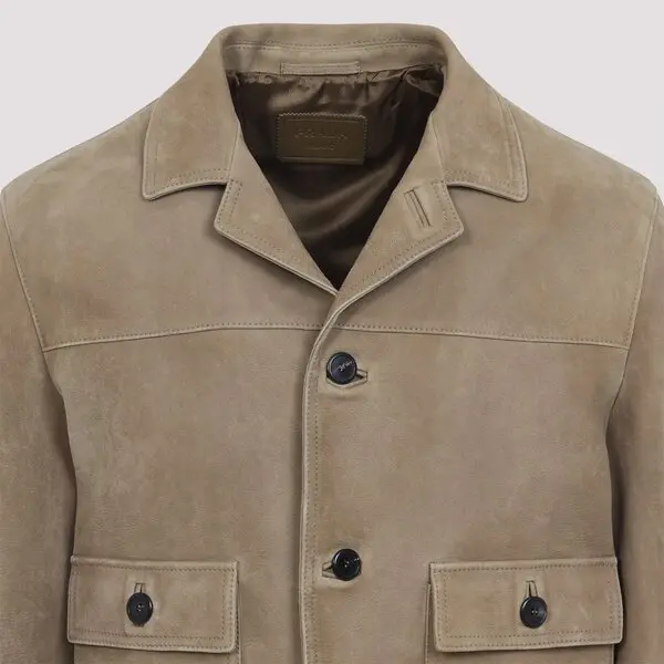 Prada Long Sleeve Button-up Jacket With Lapel Collar