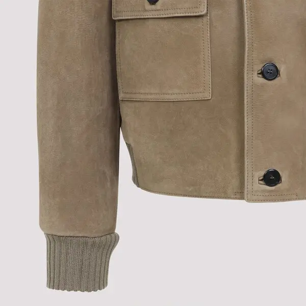 Prada Long Sleeve Button-up Jacket With Lapel Collar