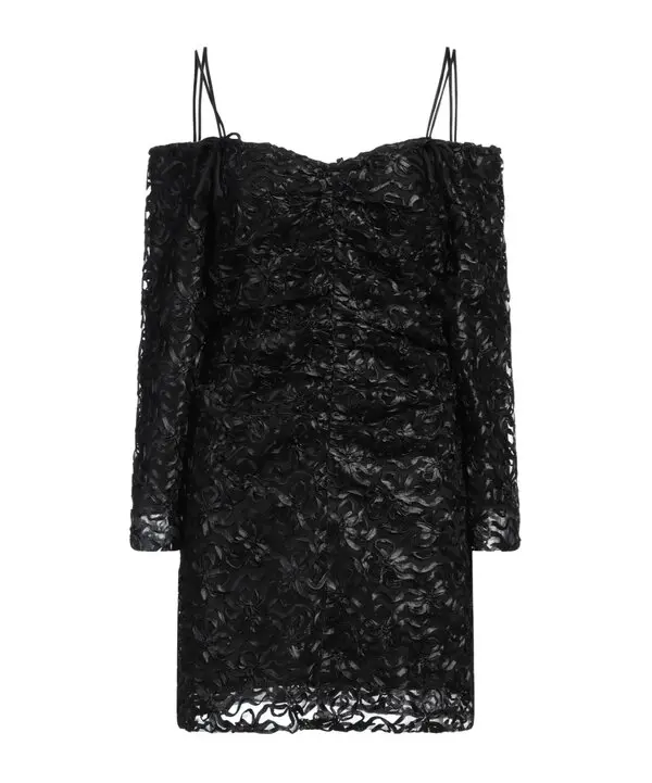 GANNI Long Sleeve Suspenders Dress